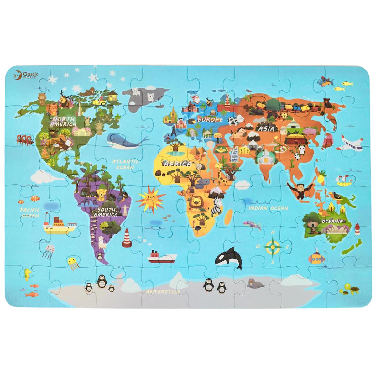 Puzzle Mapa del mundo (48 piezas) - El Tesoro de Lara